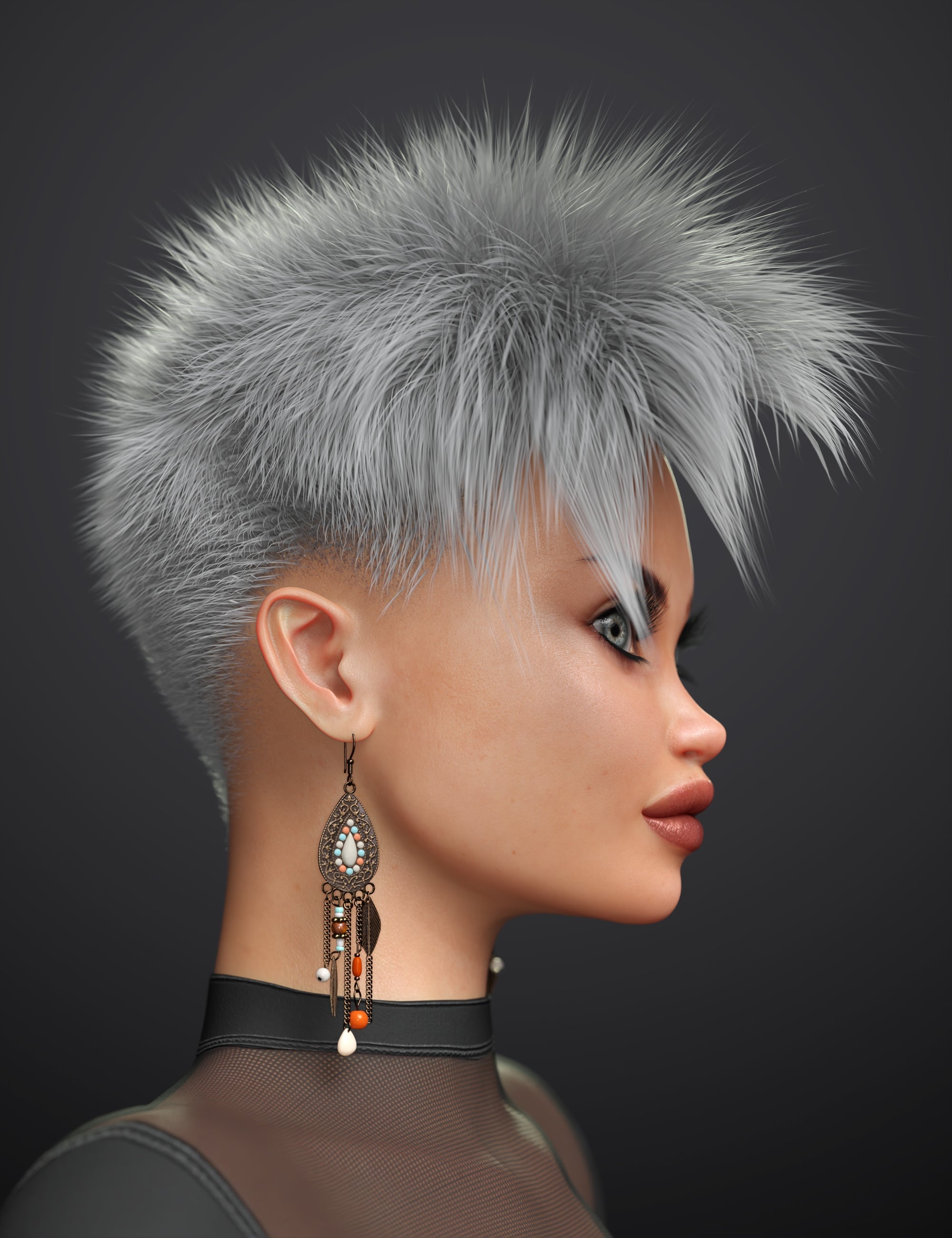 Side Spikes Hair for Genesis 3, 8, 8.1, and 9 | Daz 3D