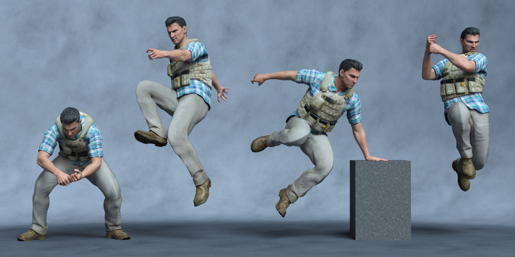 Zombie Hunter Poses for Genesis 8.1 Male | Daz 3D