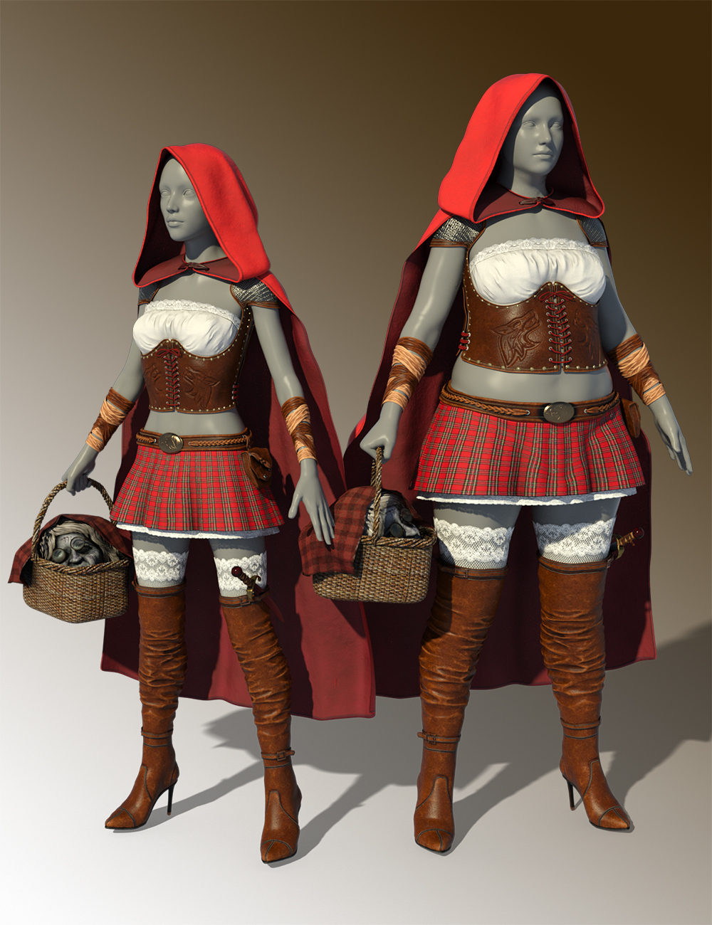 dForce Big Bad Red Outfit for Genesis 8 and 8.1 Female | Daz 3D
