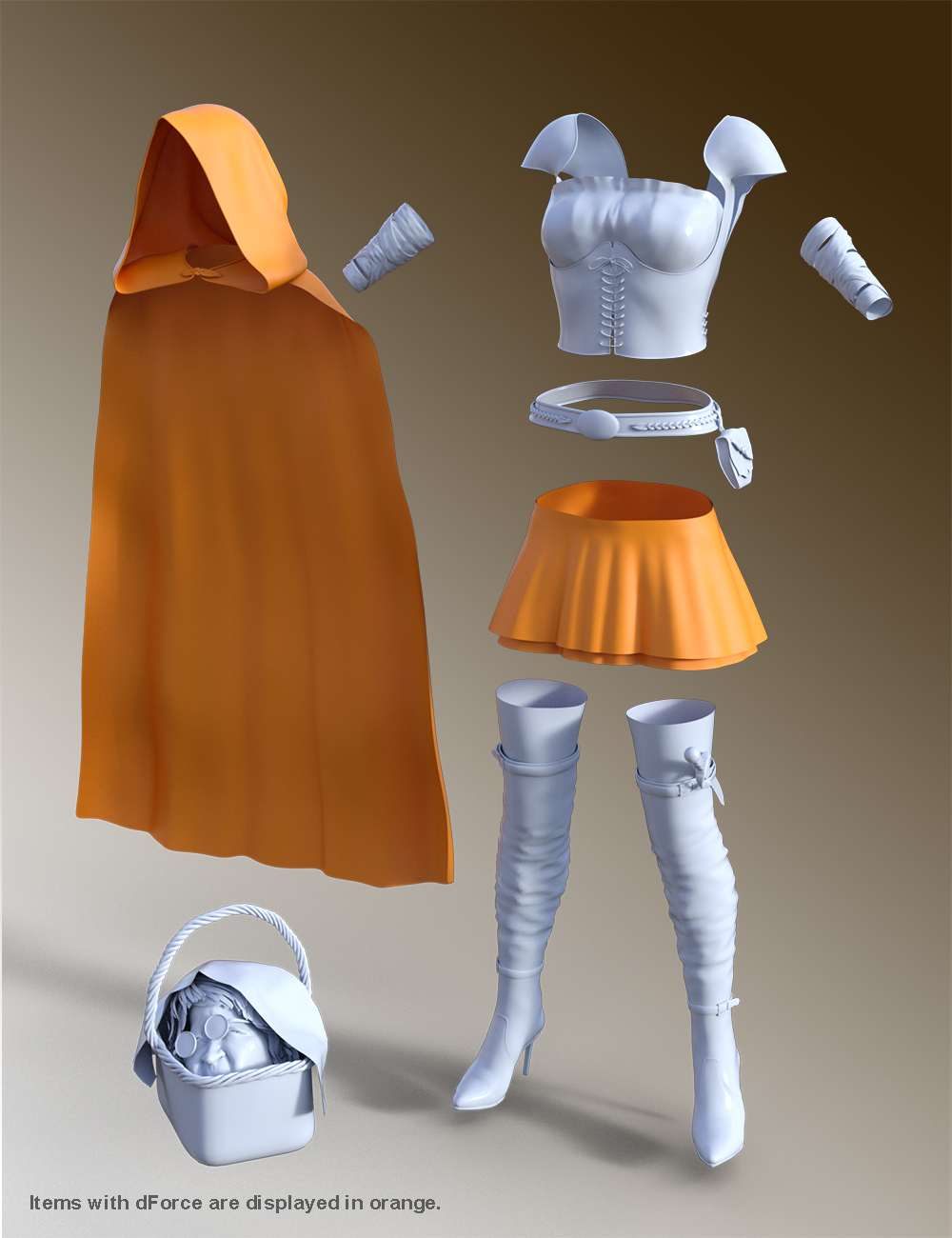 dForce Big Bad Red Outfit for Genesis 8 and 8.1 Female | Daz 3D
