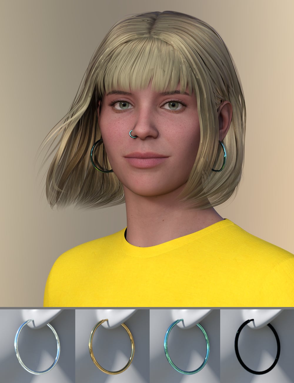 dForce AQ Yellow Dress and Poses for Genesis 9 | Daz 3D