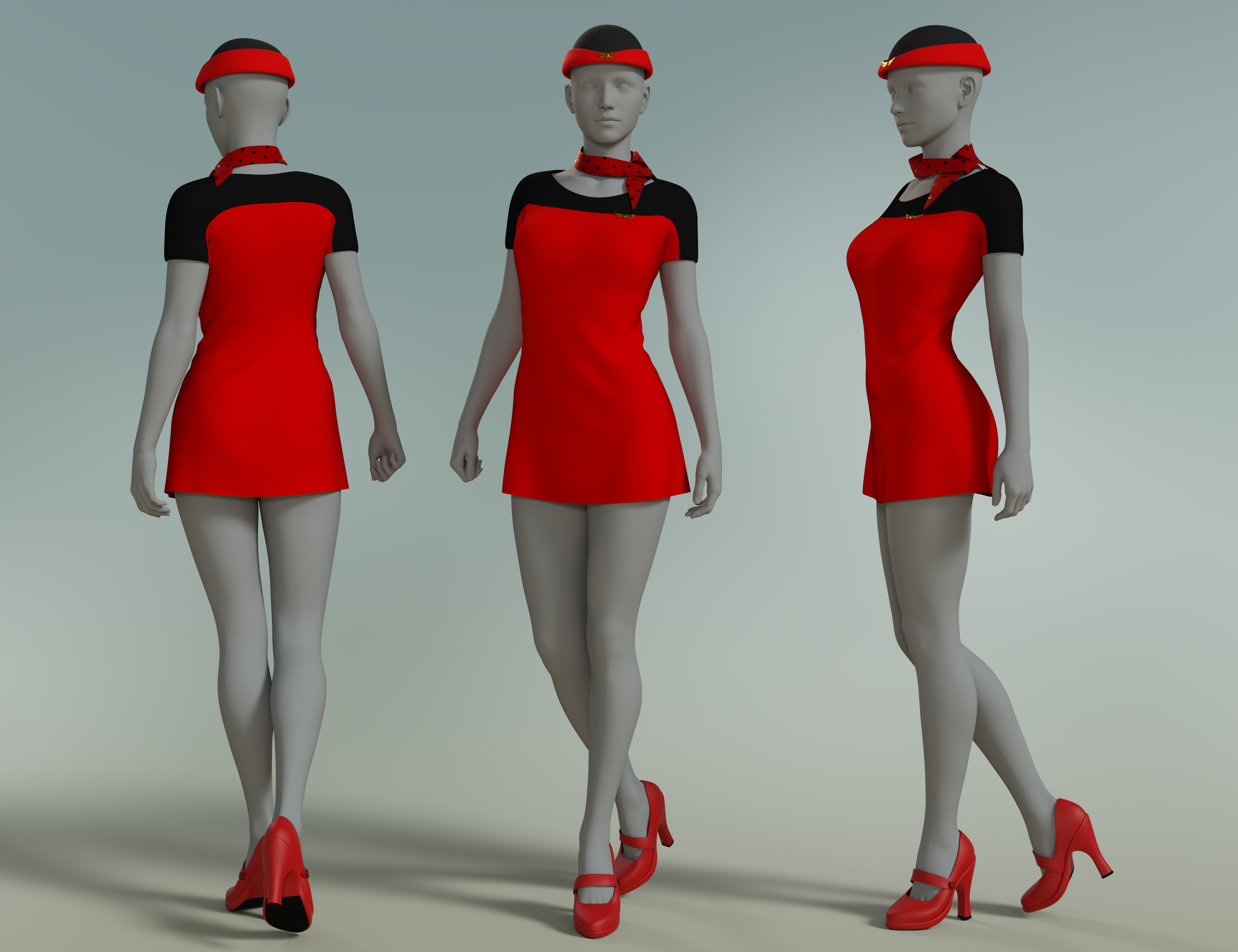 dForce Fantasy Hostess Outfit for Genesis 8 and 8.1 Females and Genesis ...