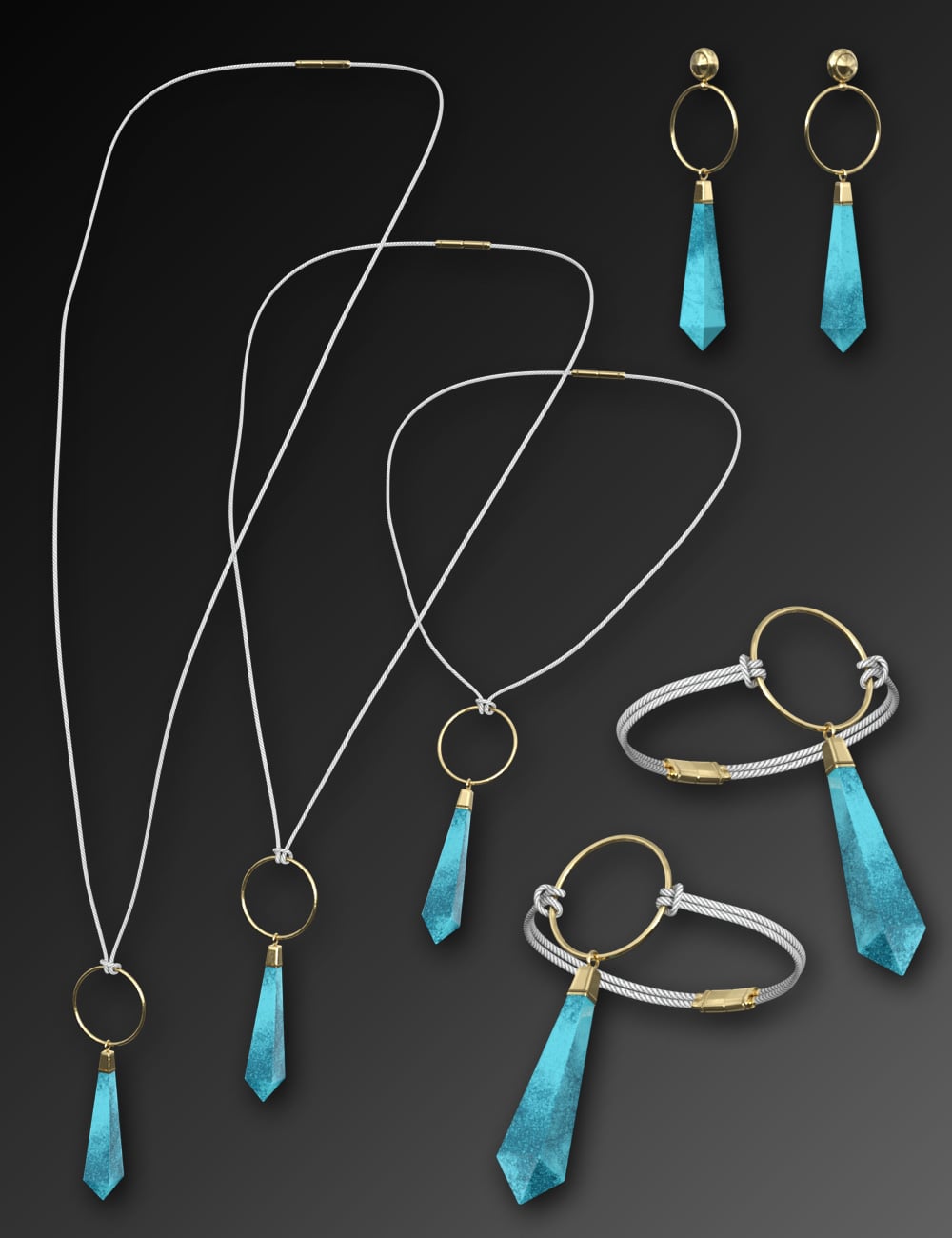 Crystal Jewelry for Genesis 9 | Daz 3D
