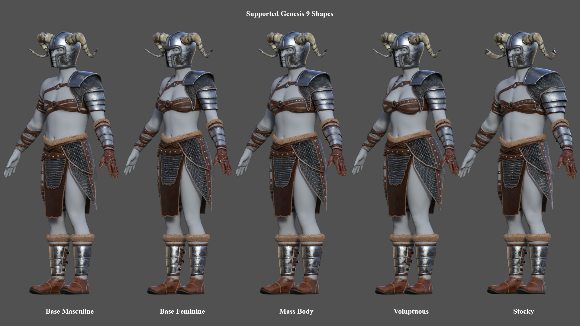 dForce Barbarian Armor for Genesis 9 and Genesis 8 Females | Daz 3D