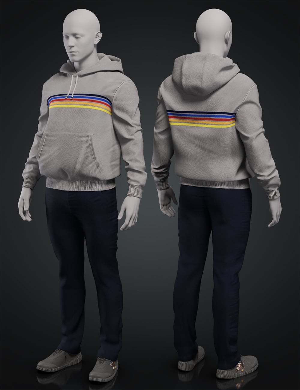 Masculine Textures for dForce Core Zone Outfit | Daz 3D