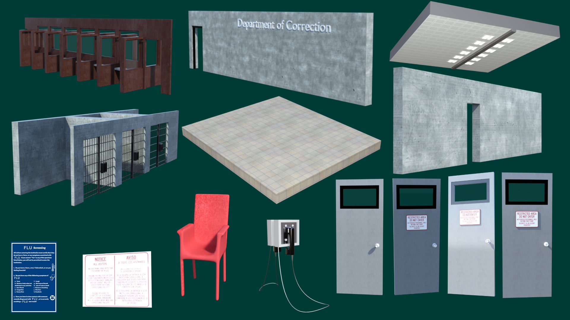 Prison Call Booth | Daz 3D