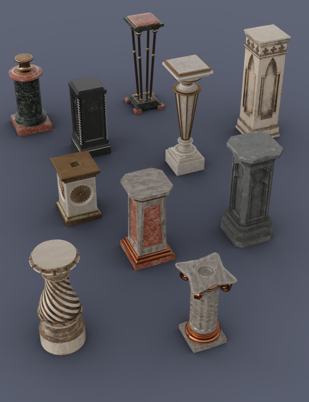 Effigy Plinths Vol 3 | Daz 3D