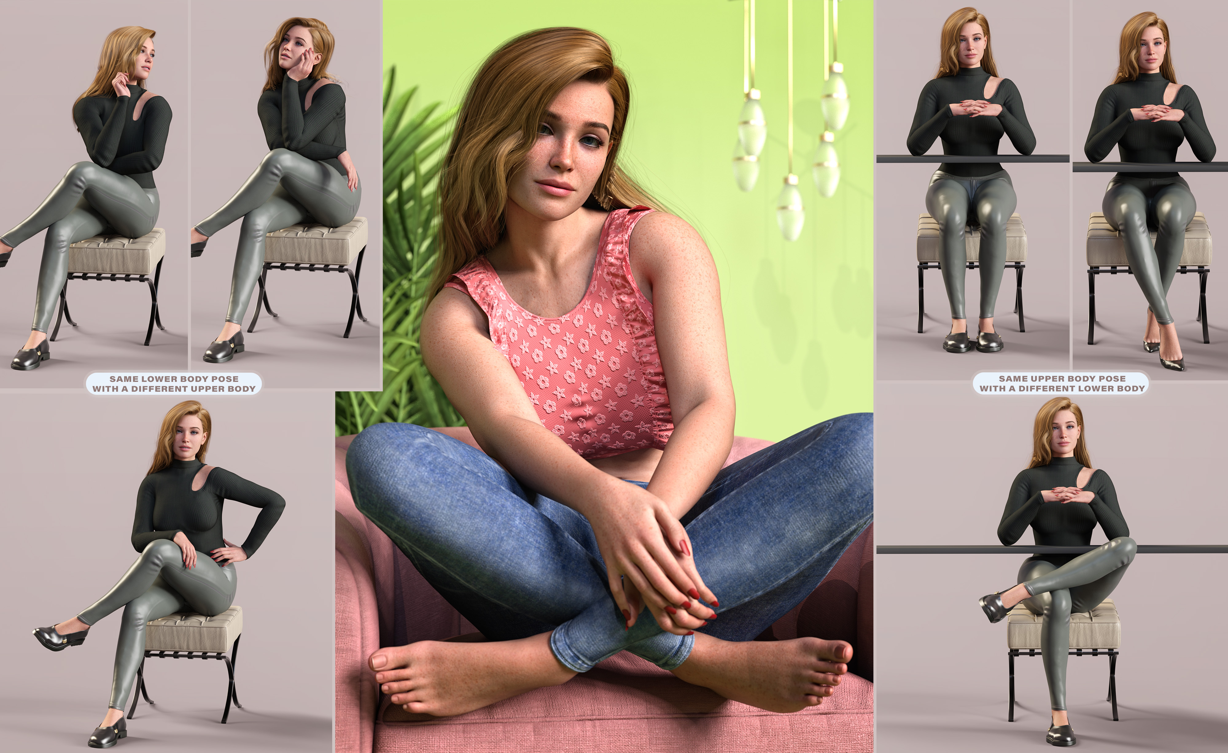 Z Sitting Poses for Genesis 8 Female and Genesis 9 | Daz 3D