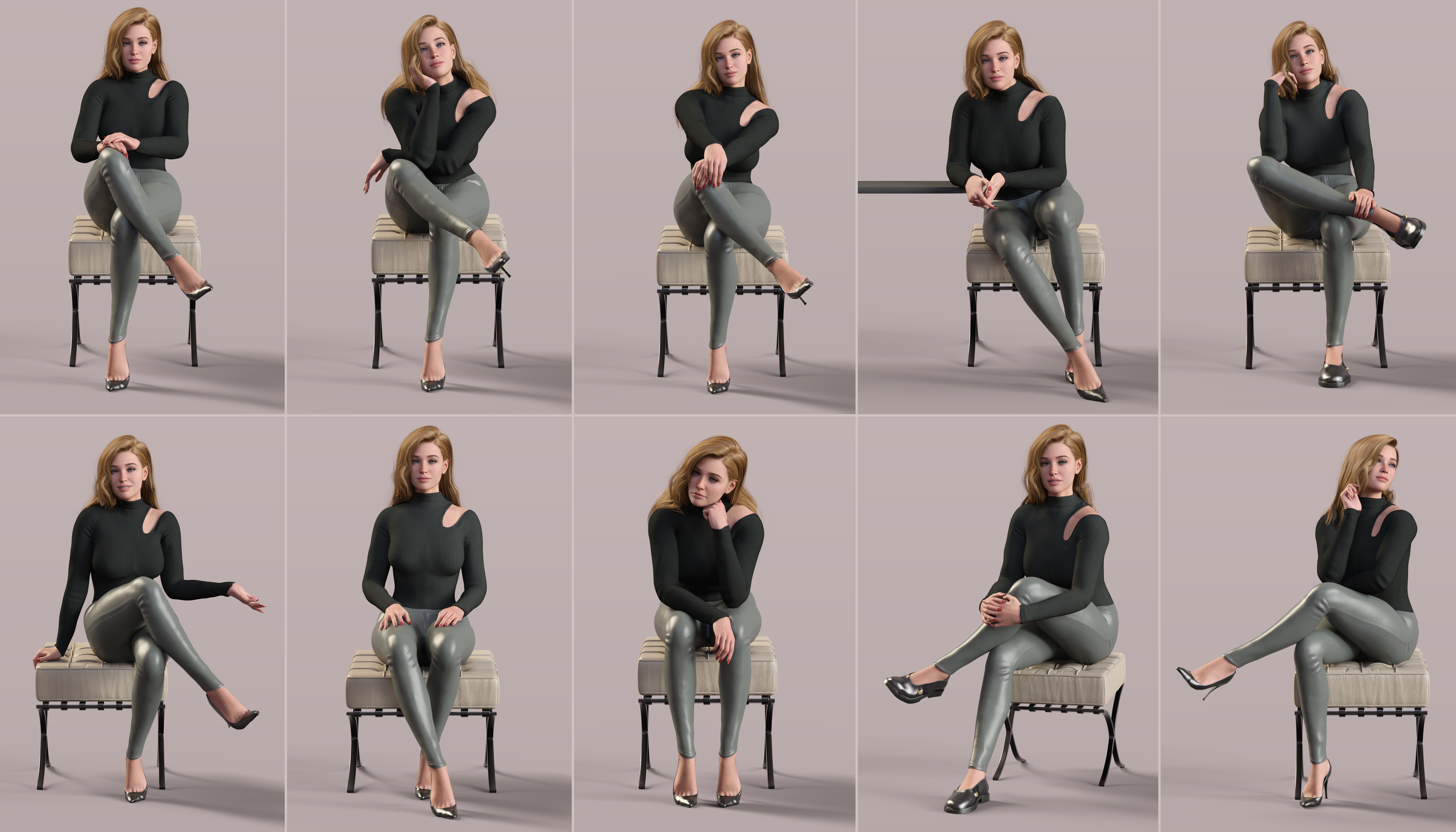 Z Sitting Poses for Genesis 8 Female and Genesis 9 | Daz 3D