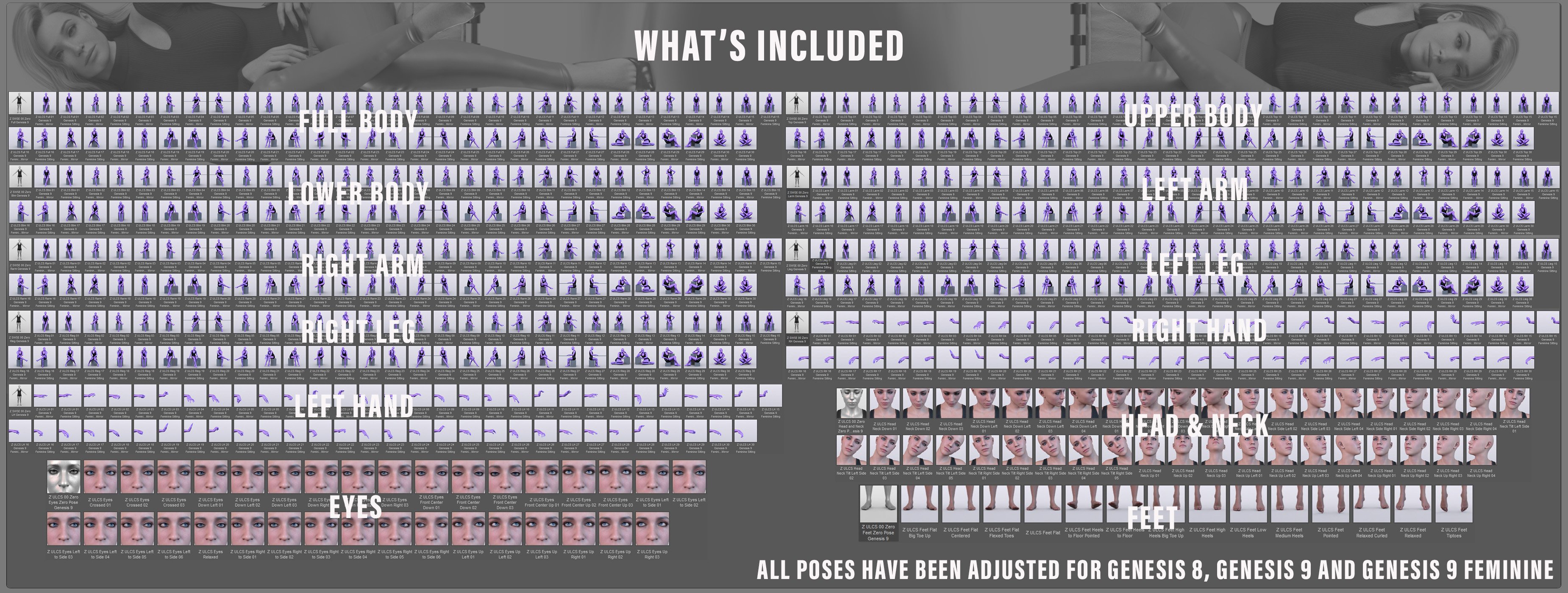 Z Sitting Poses for Genesis 8 Female and Genesis 9 | Daz 3D