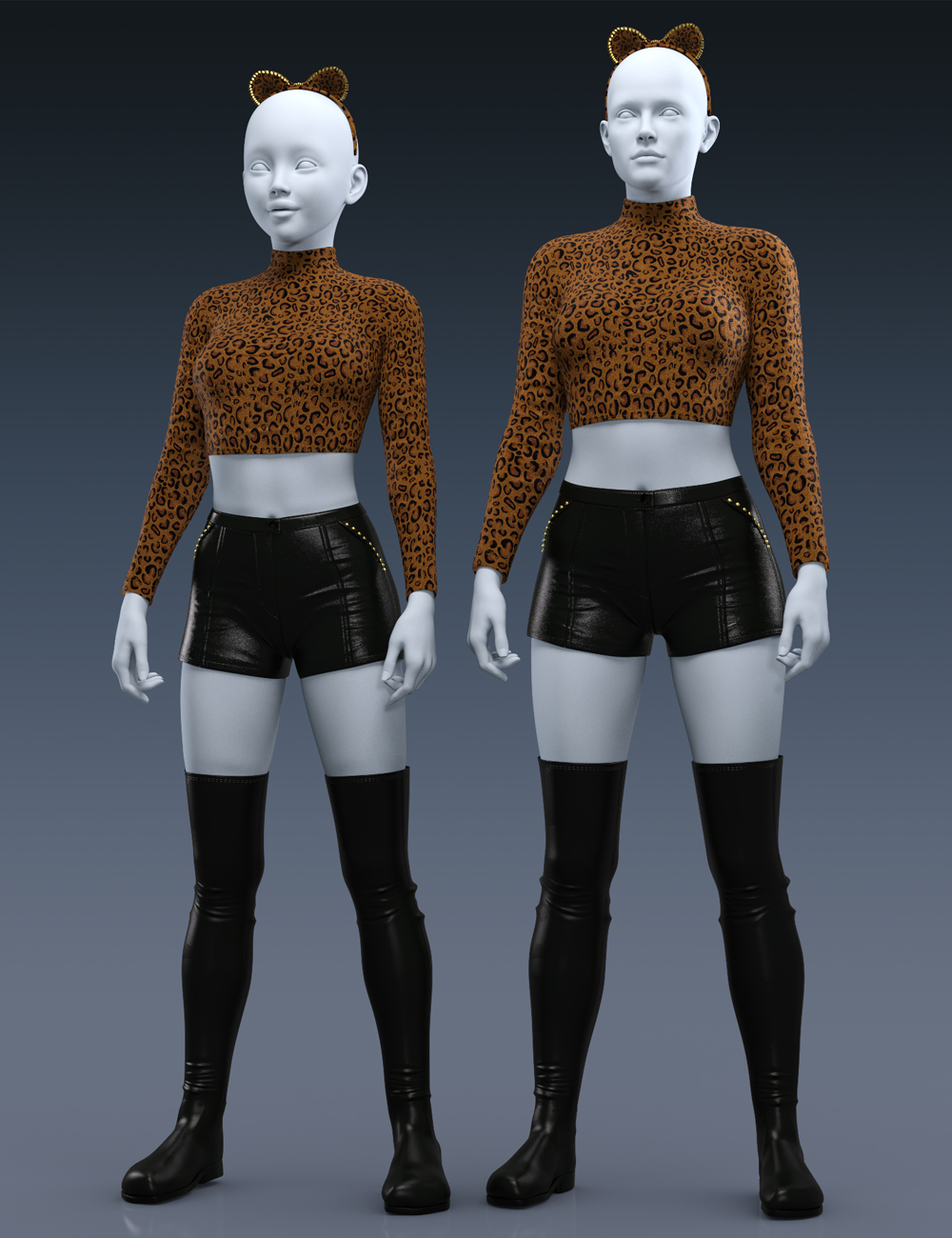 Animal Print GoGo Style Outfit for Genesis 9 | Daz 3D