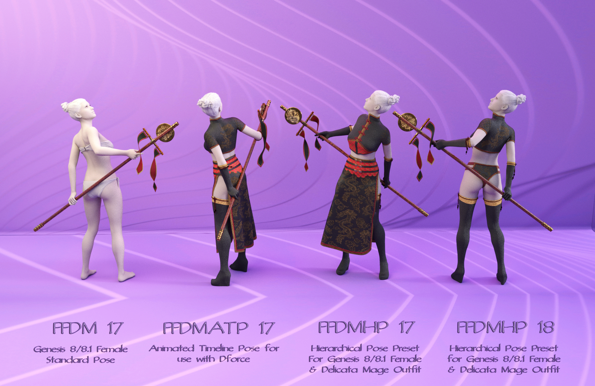 FF's Delicata Mage Poses for Genesis 8 and 8.1 Female | Daz 3D