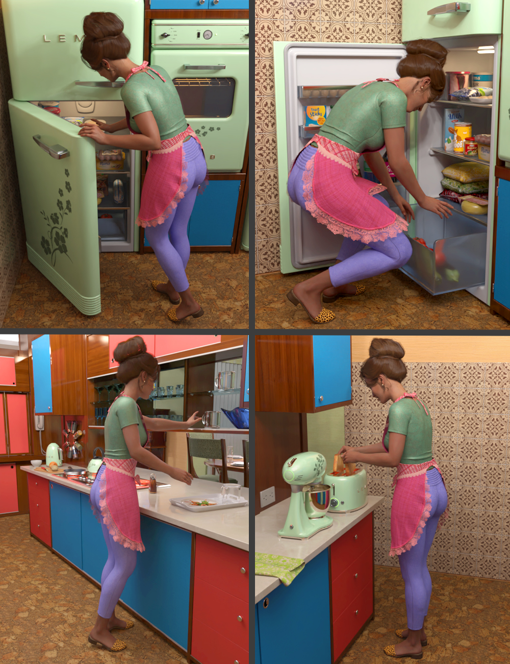 Retro Apartment Poses for Genesis 8 | Daz 3D