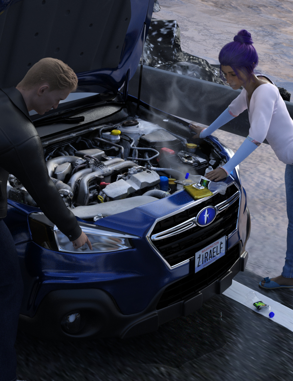 Zirael Flyte Hatchback Family Car | Daz 3D