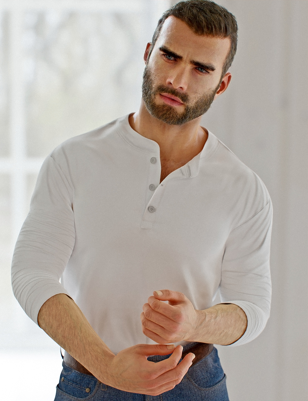 MI Henley Casual Outfit for Genesis 8 and 8.1 Males | Daz 3D