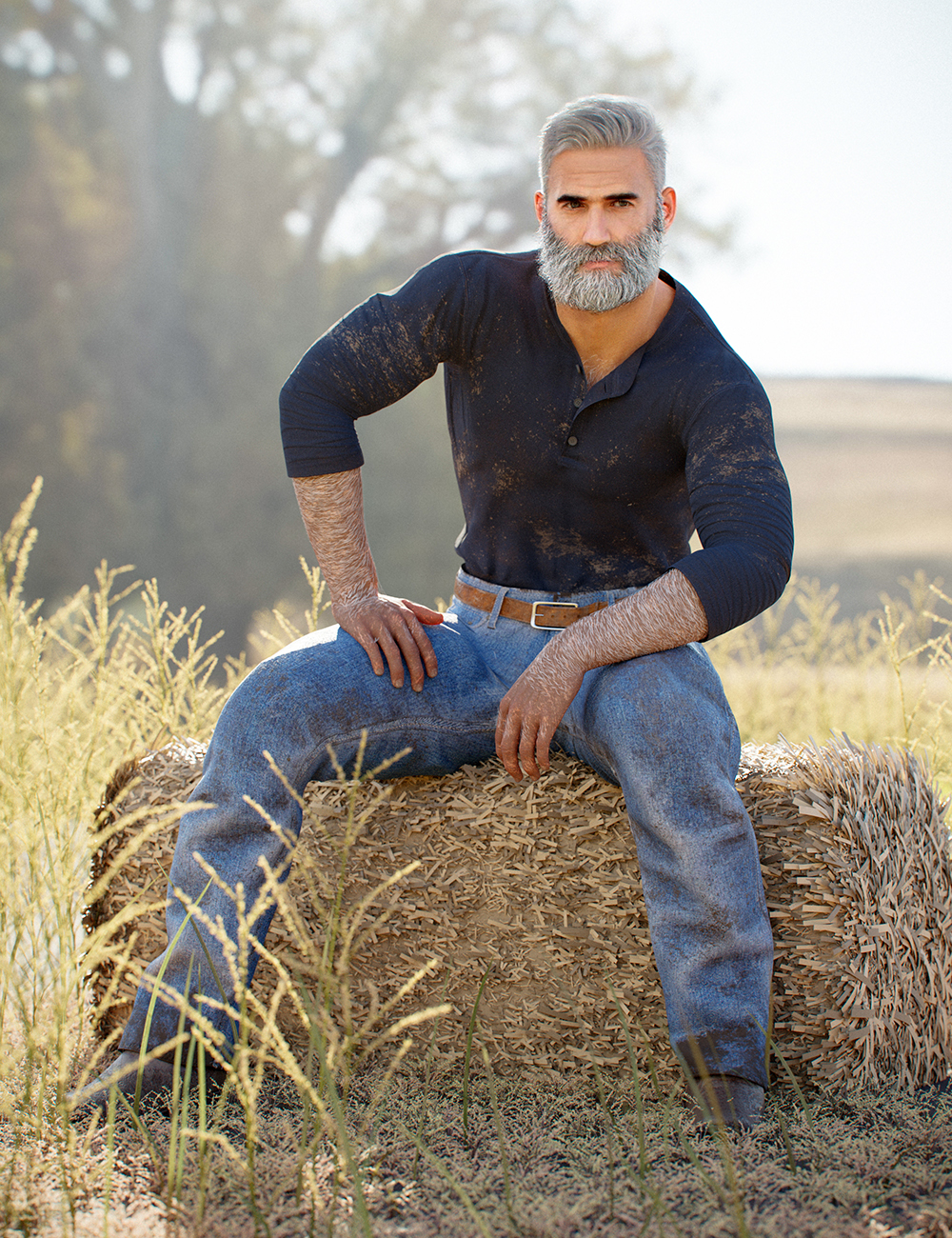 MI Henley Casual Outfit for Genesis 8 and 8.1 Males | Daz 3D