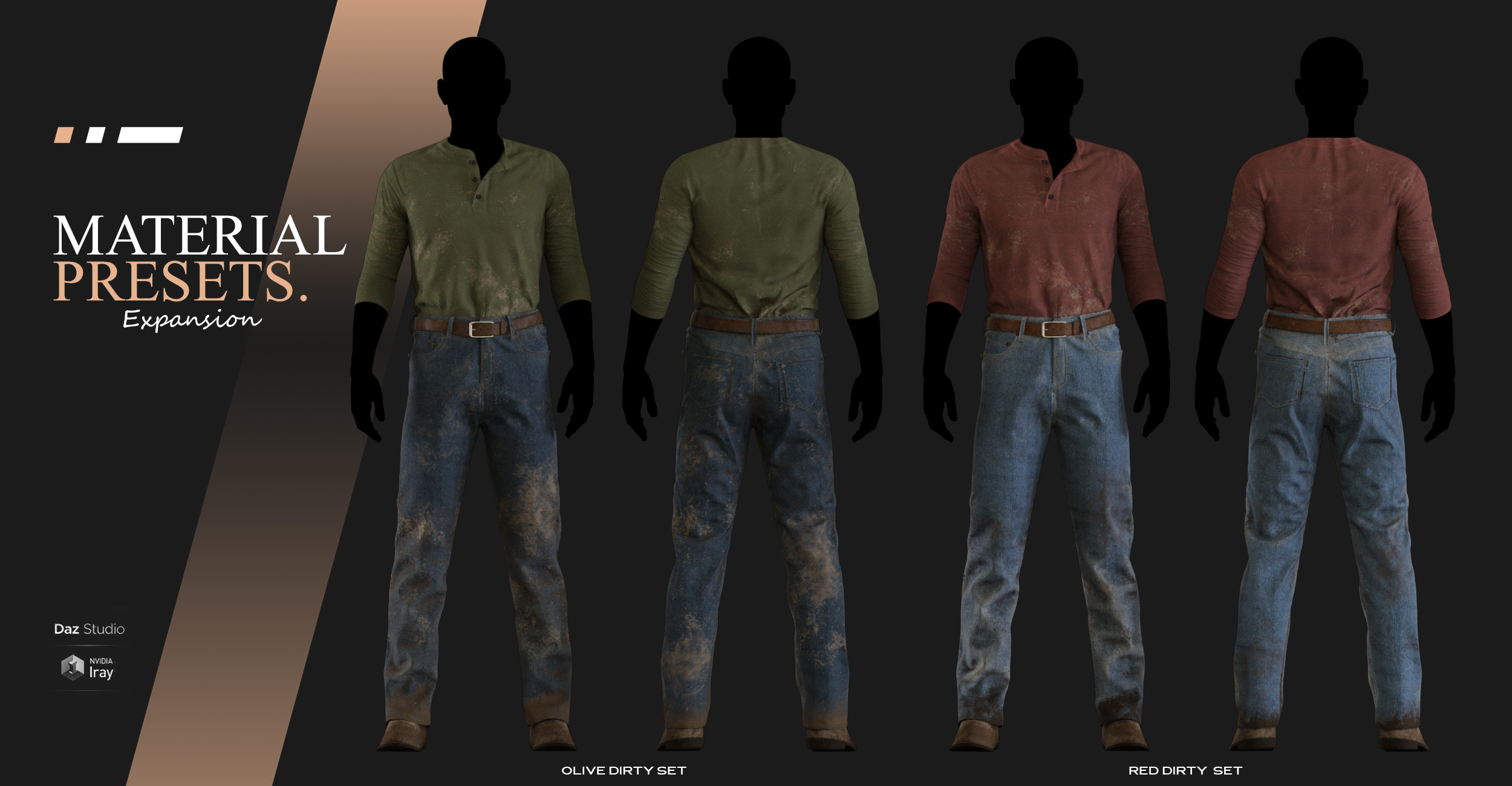 MI Henley Casual Outfit Texture Add-On | Daz 3D