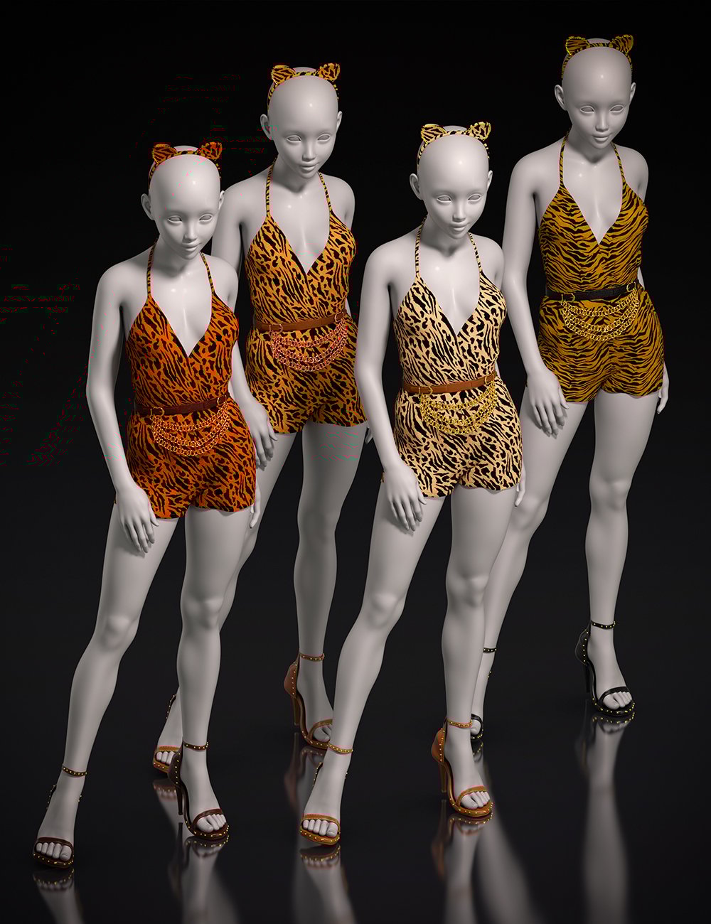 dForce Animal Print Jumpsuit for Genesis 9 | Daz 3D
