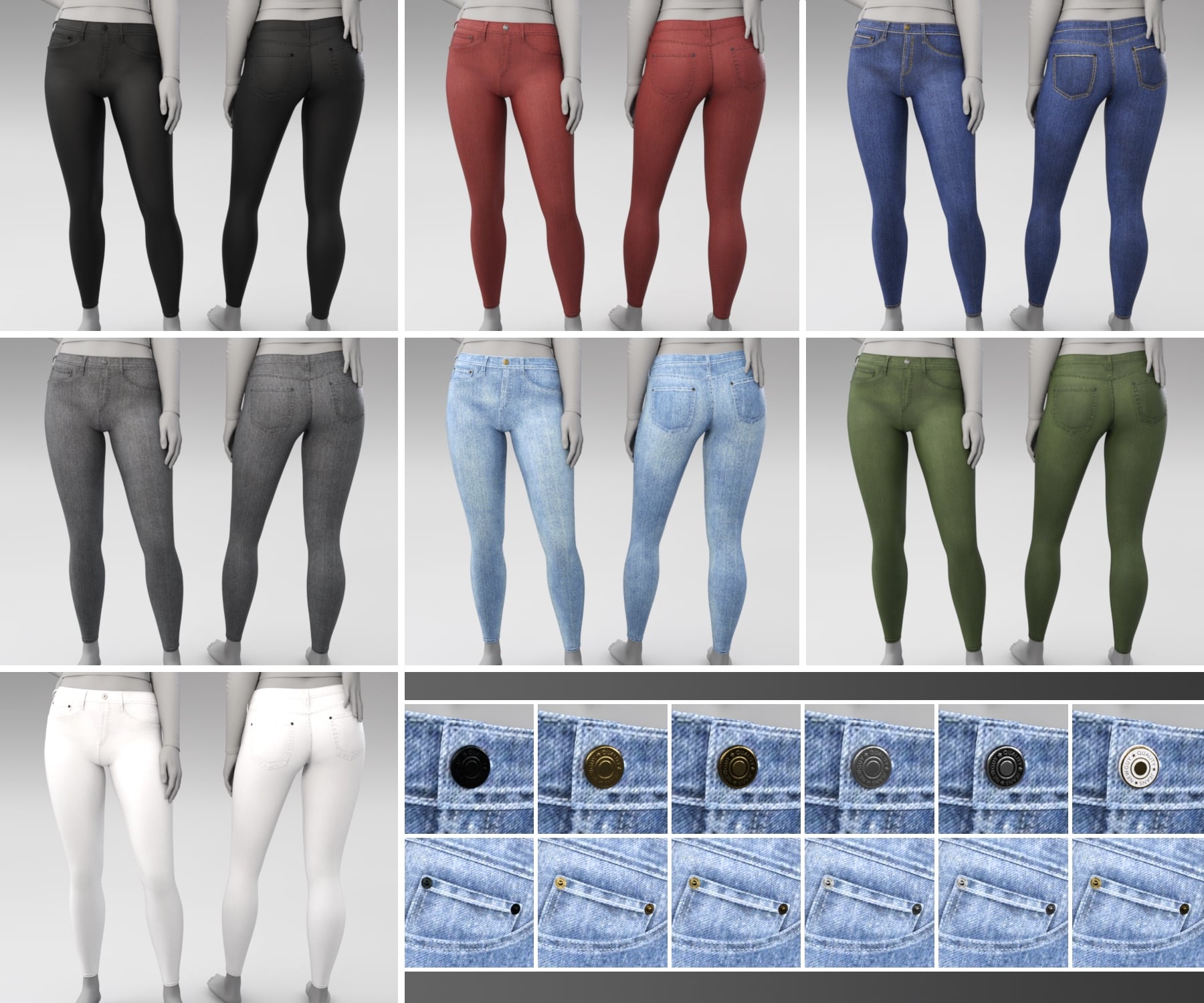 NG High Waist Skinny Jeans Outfit Texture Expansion | Daz 3D