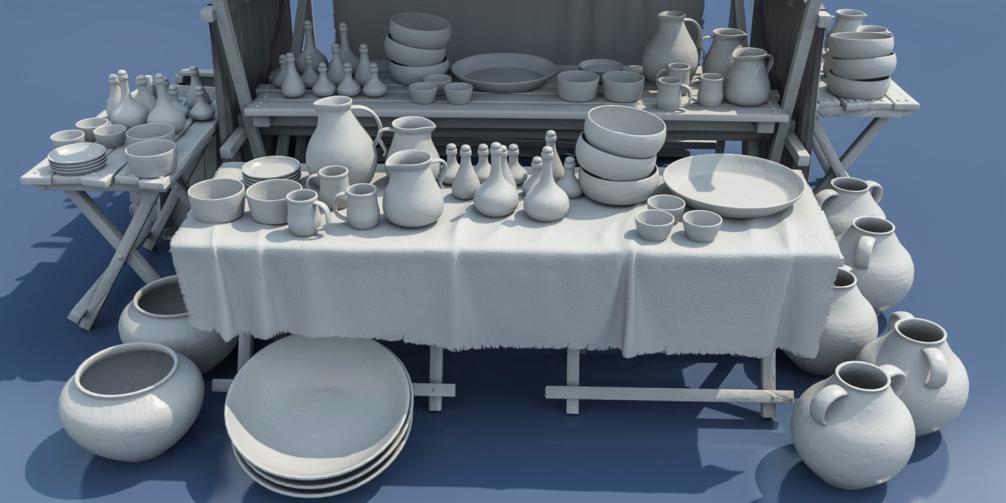 Medieval Roadside Merchant Stalls | Daz 3D