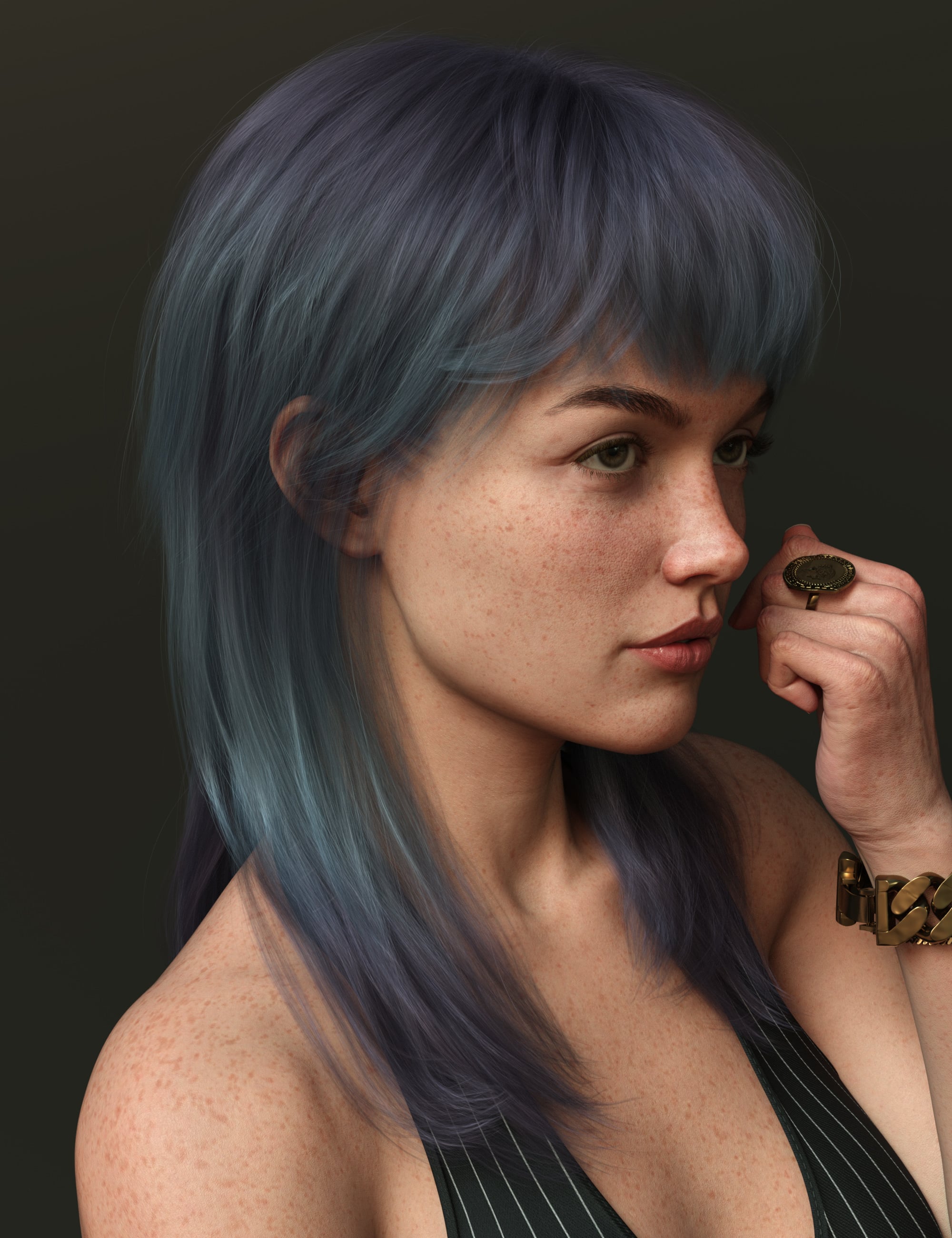 Long Mullet Style Hair Color Expansion | Daz 3D