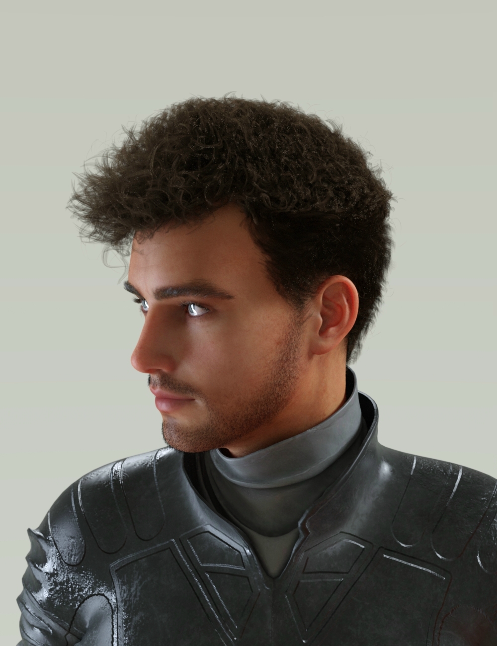 Amyr Tight Curls Hair and Beard for Genesis 8 and 9 | Daz 3D