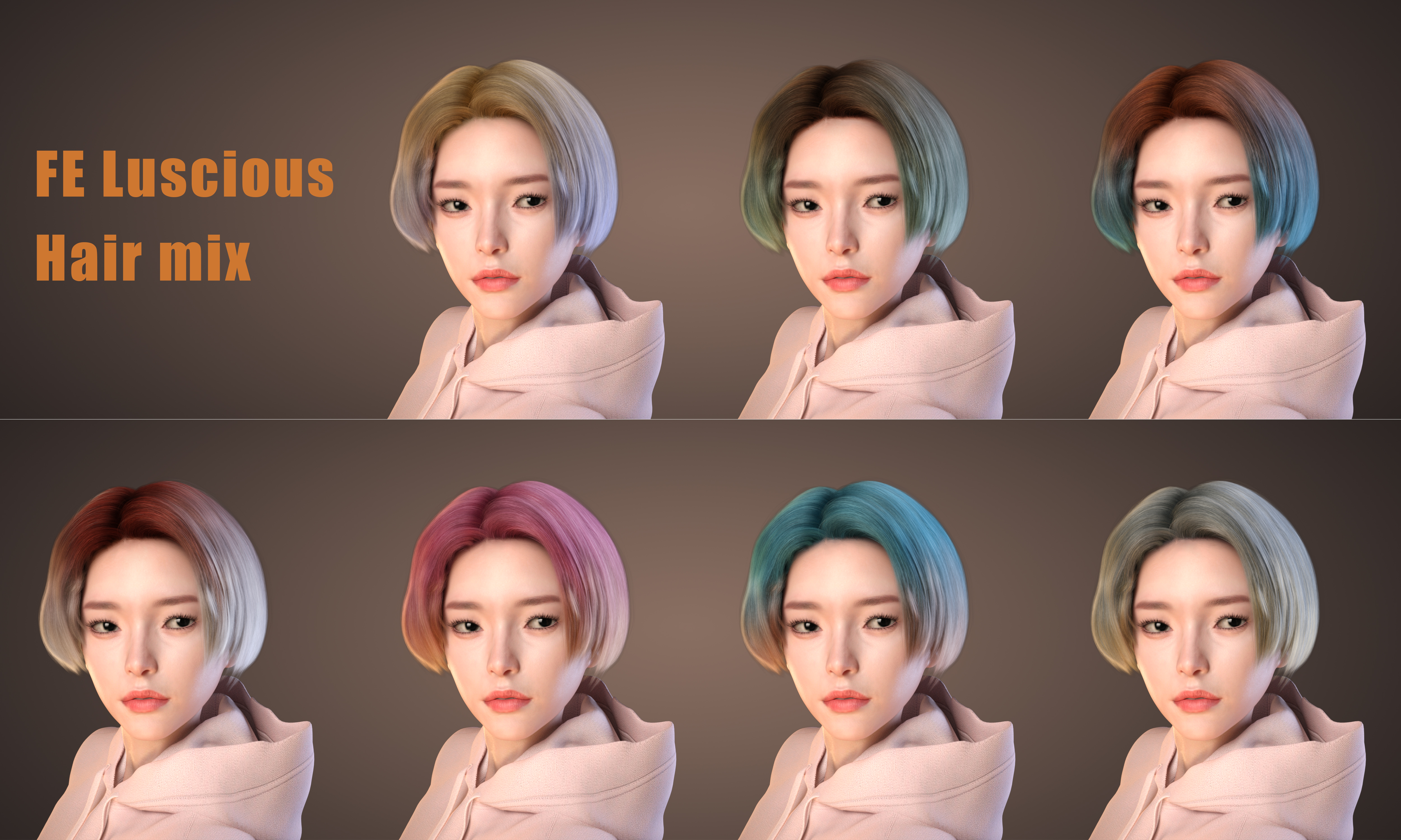 FE Luscious Hair for Genesis 8 and 8.1 Female | Daz 3D