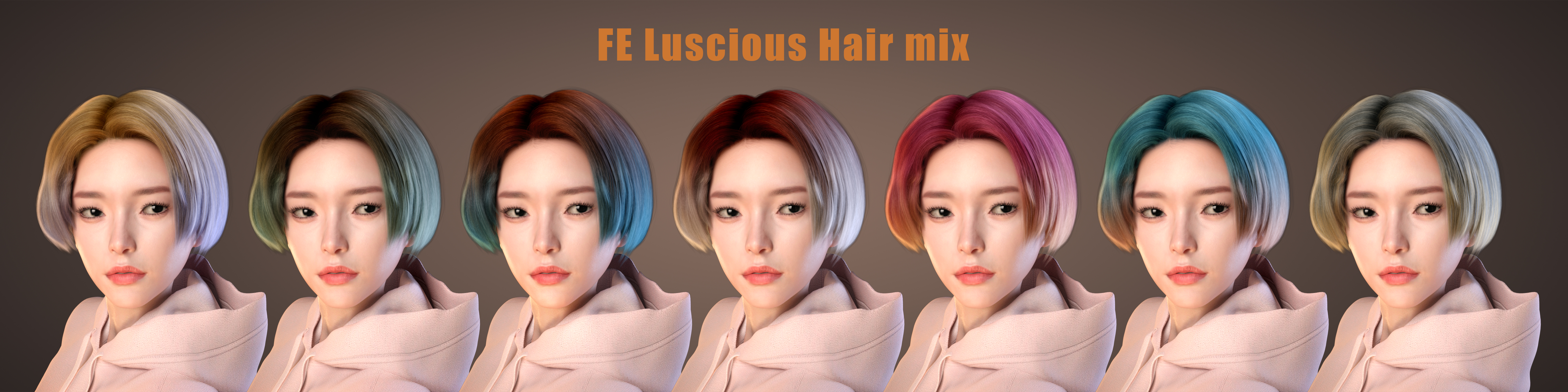 FE Luscious Hair for Genesis 8 and 8.1 Female | Daz 3D