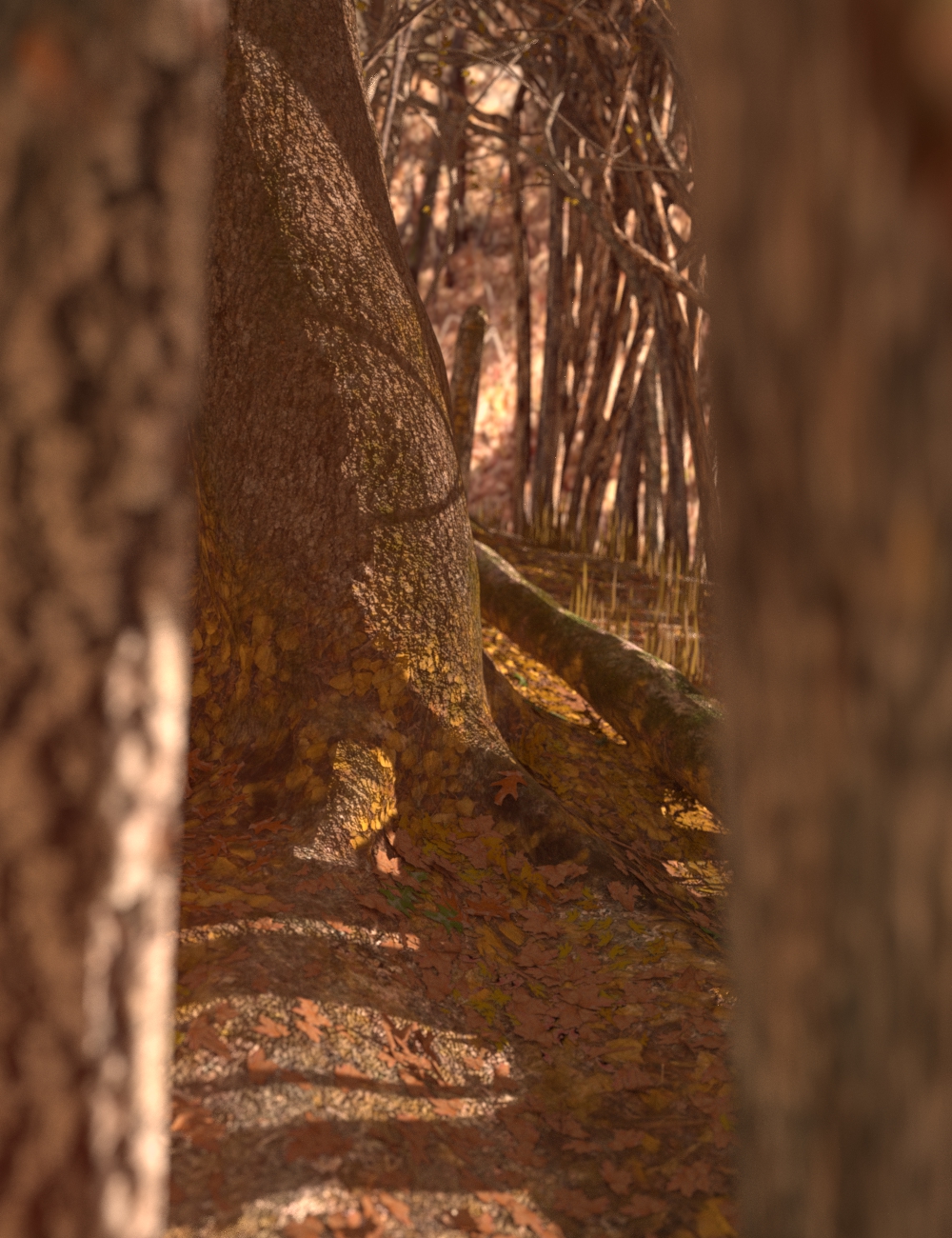 Fall Woods Vignette HD Scene | Daz 3D