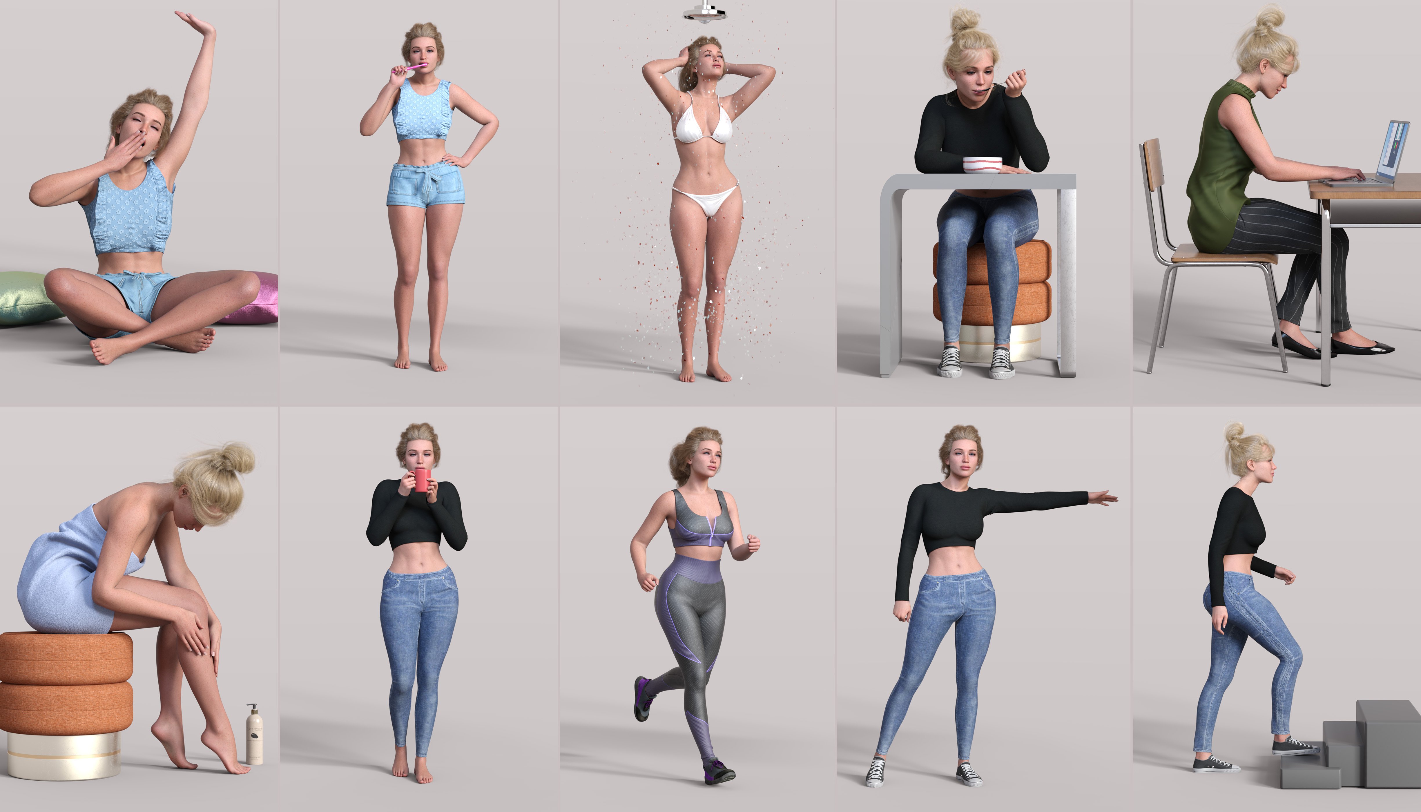Z Everyday Actions Mega Set for Genesis 8 Female and Genesis 9 | Daz 3D