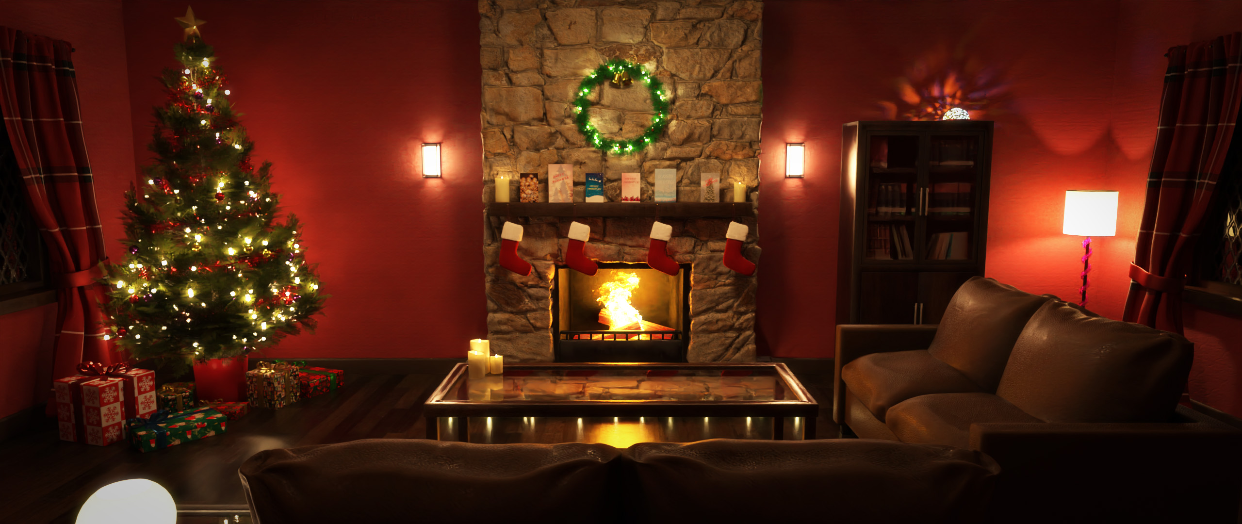 Cozy Christmas Lounge | Daz 3D
