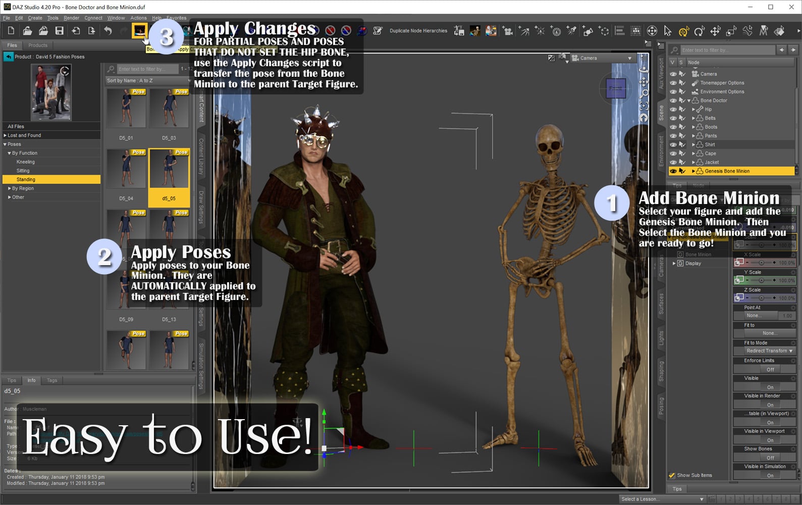 Bone Minion for Genesis Poses for Genesis 9 | Daz 3D