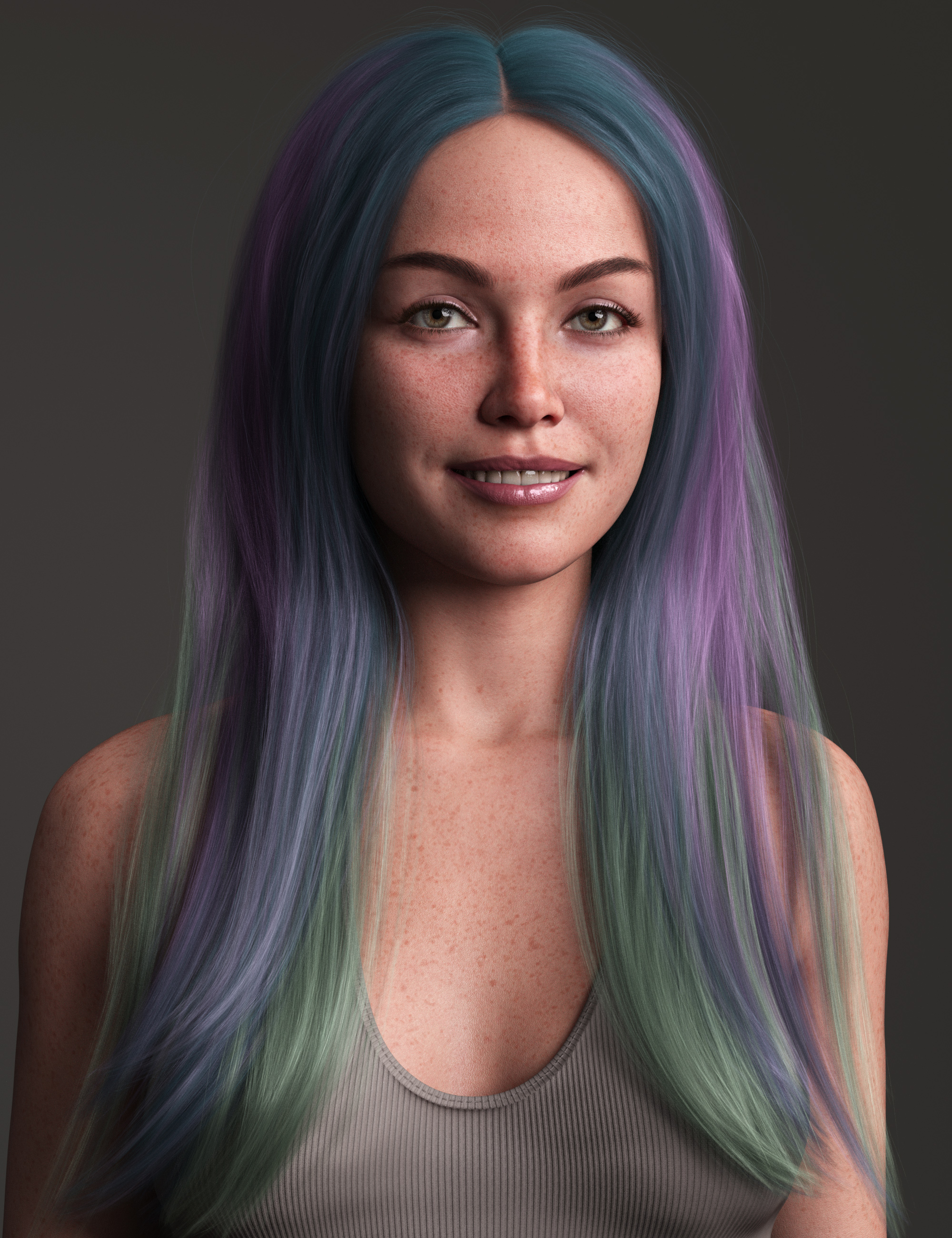 Long Unisex Style Hair Color Expansion | Daz 3D