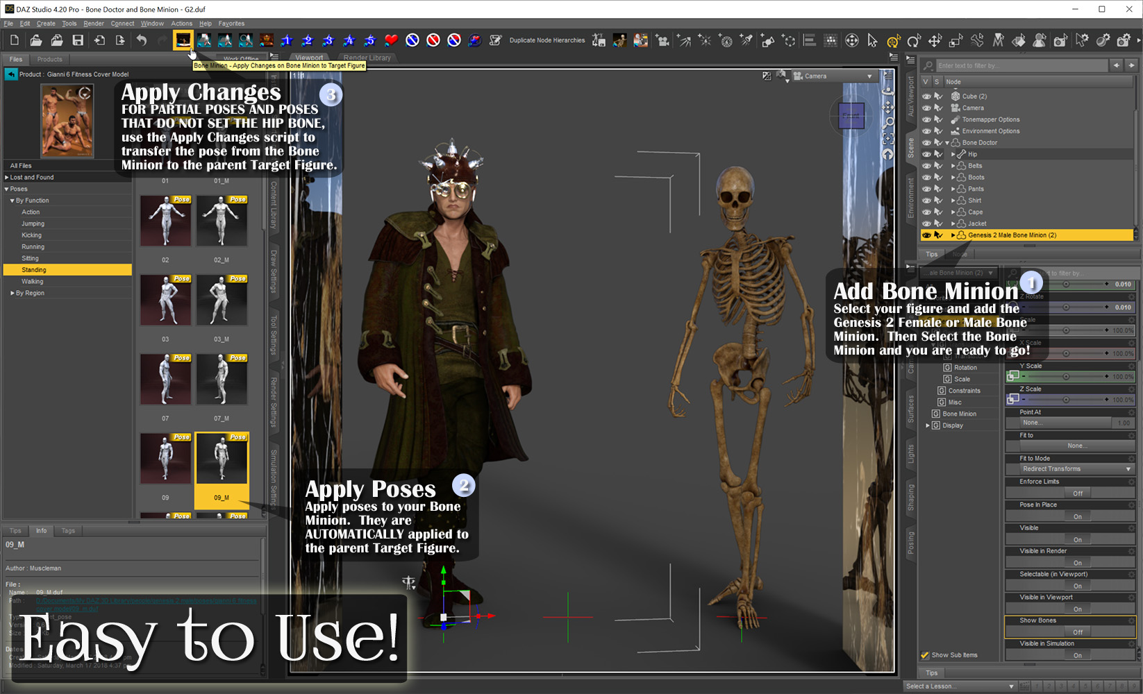 Bone Minion for Genesis 2 Poses for Genesis 9 | Daz 3D