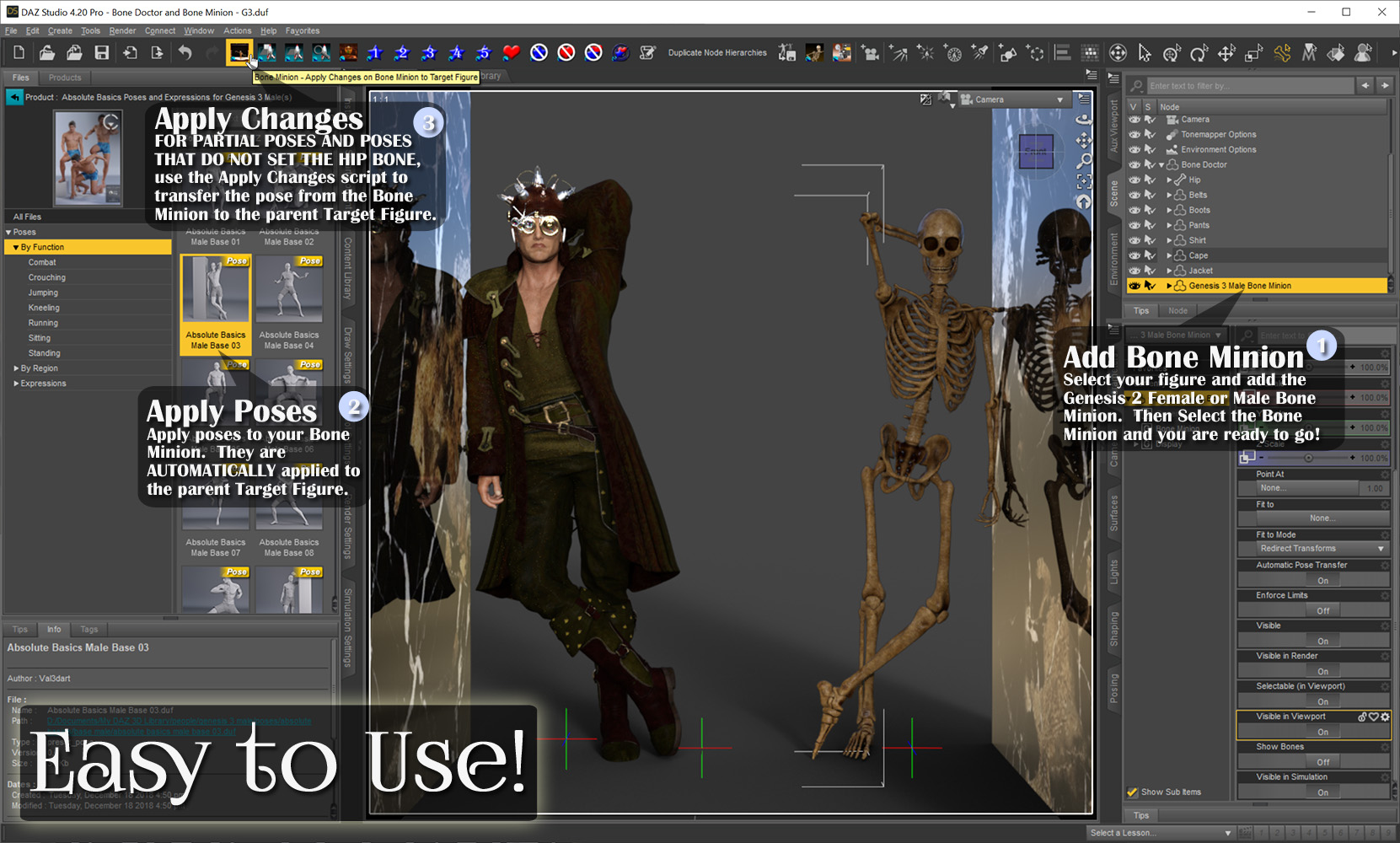 Bone Minion for Genesis 3 Poses for Genesis 9 | Daz 3D