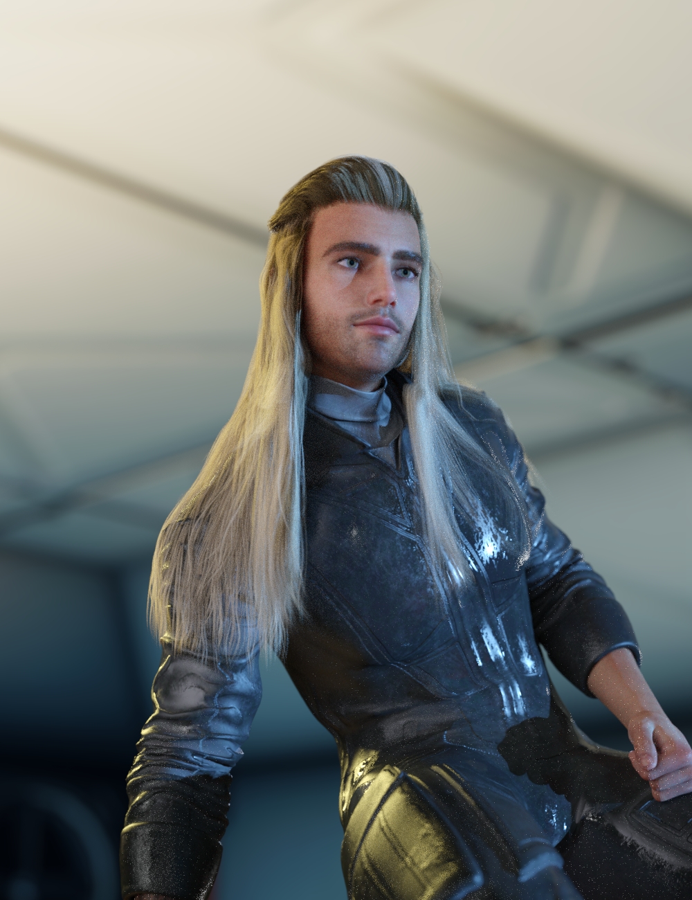 Antonio dForce Long Hair and Beard for Genesis 8 and 8.1 Male and ...