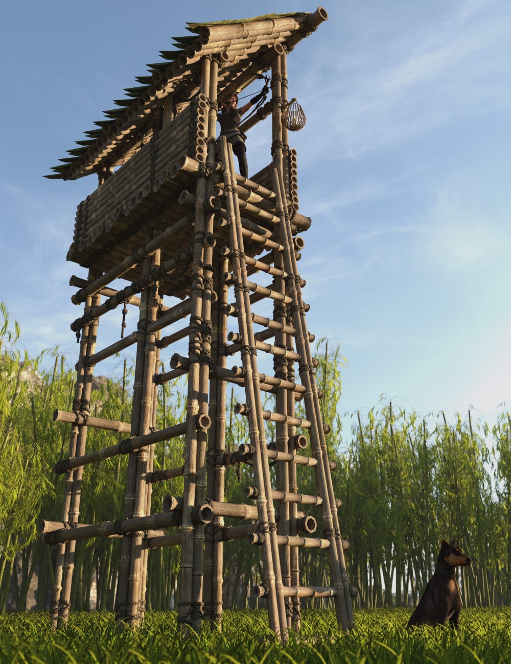 Bamboo Watchtowers | Daz 3D