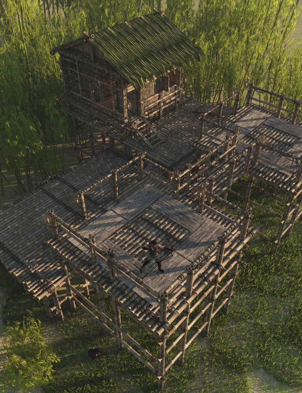 Bamboo Watchtowers | Daz 3D
