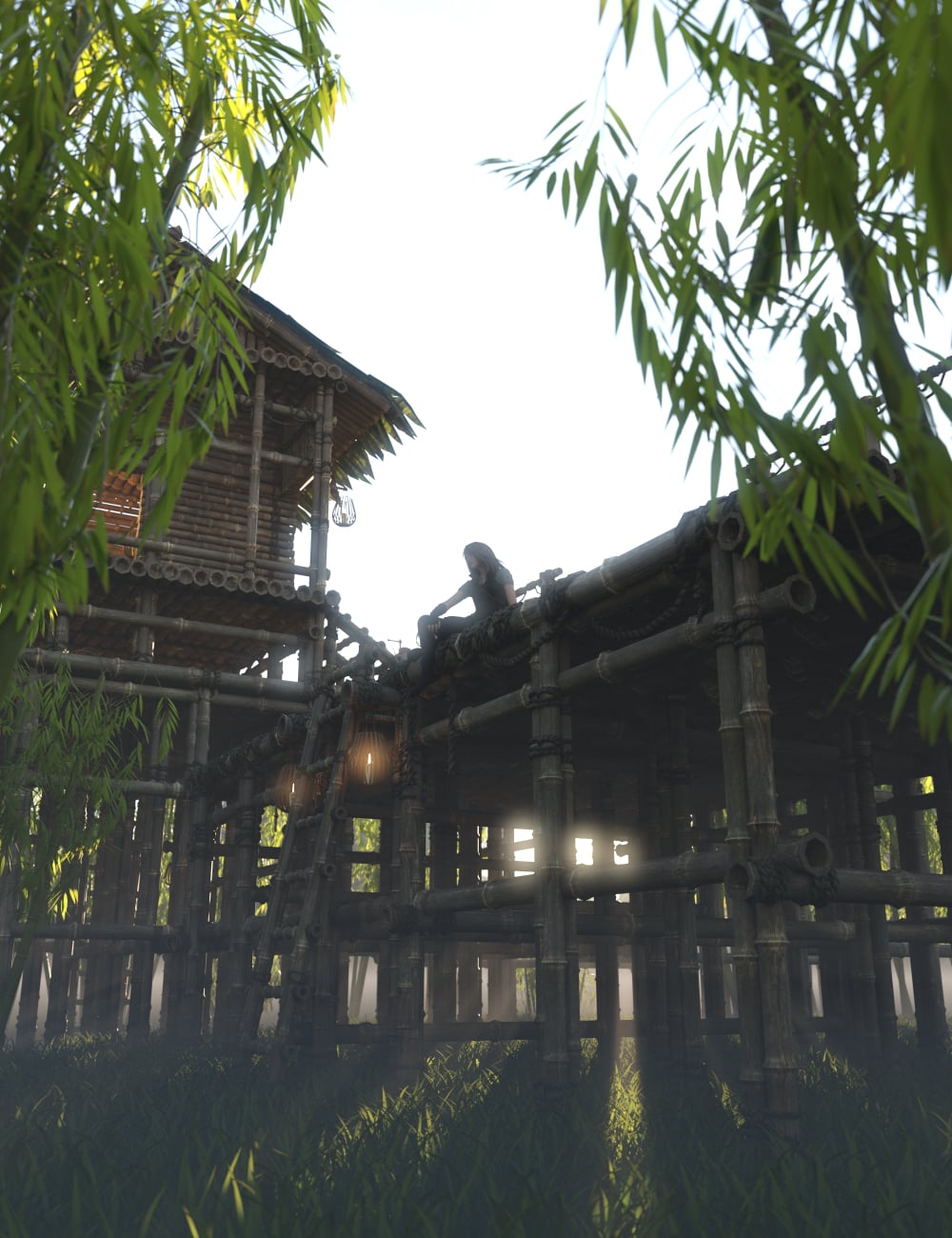 Bamboo Watchtowers | Daz 3D