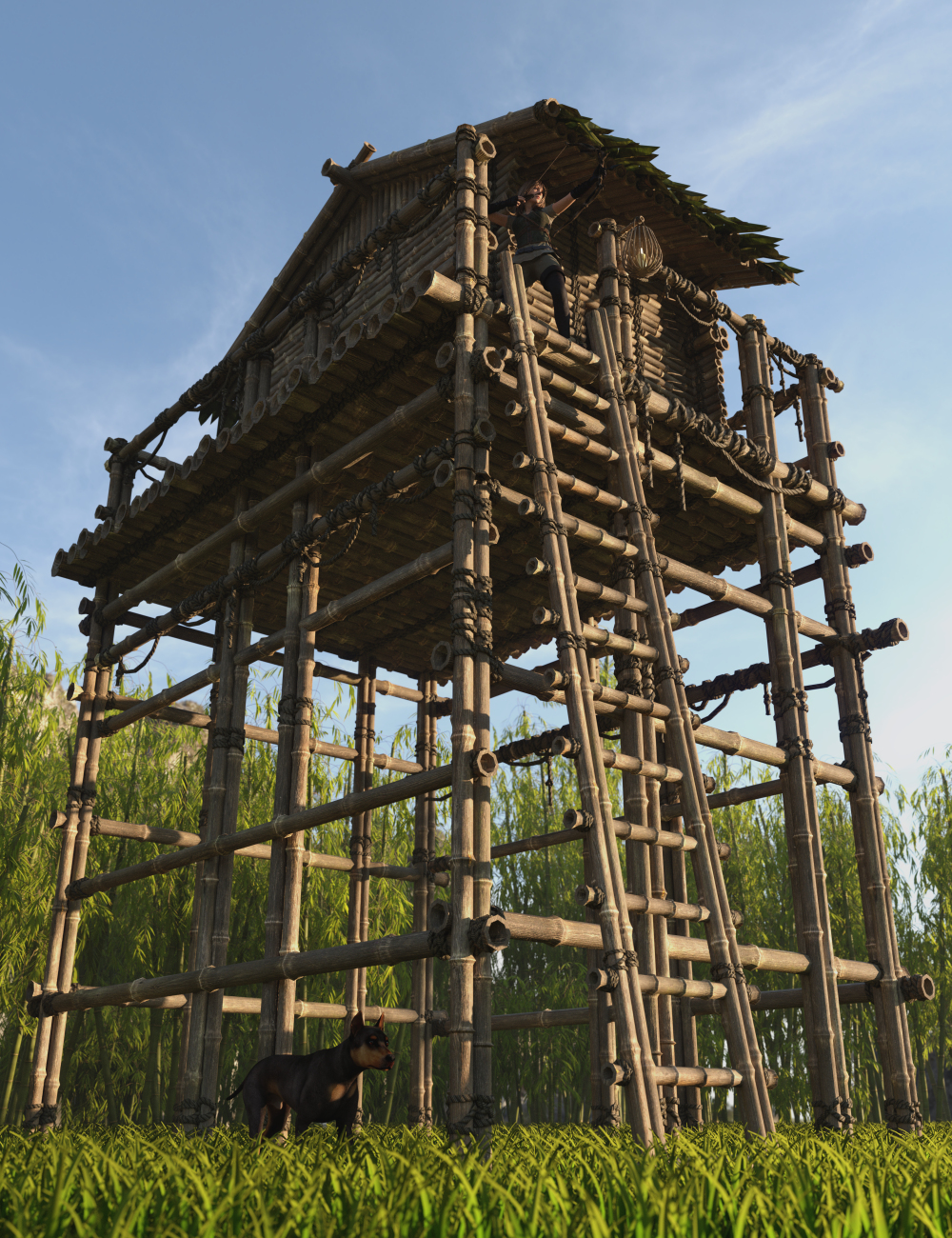 Bamboo Watchtowers | Daz 3D