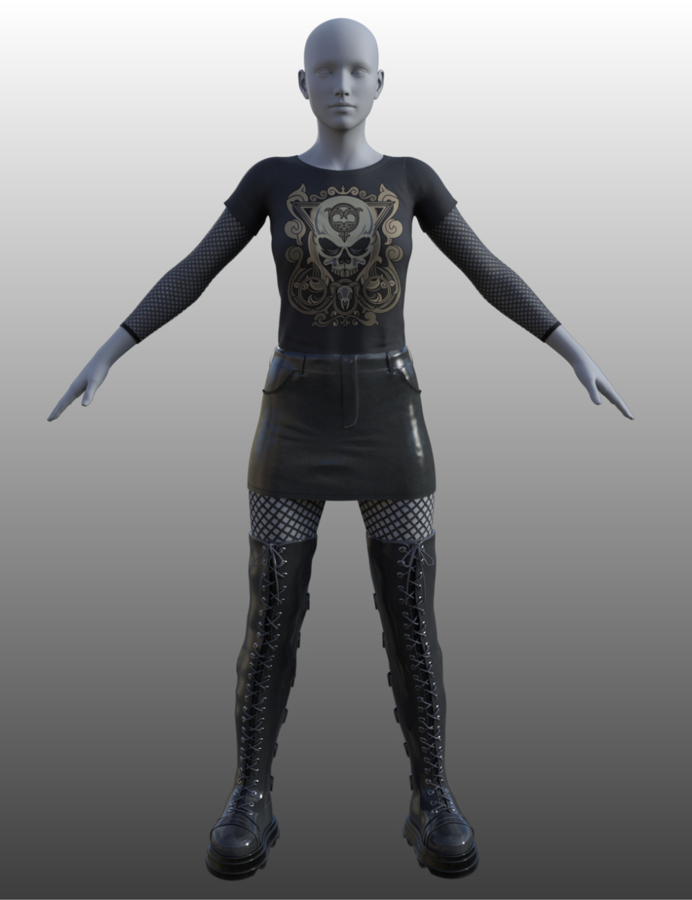 FG Goth Style Outfit for Genesis 8 Female | Daz 3D