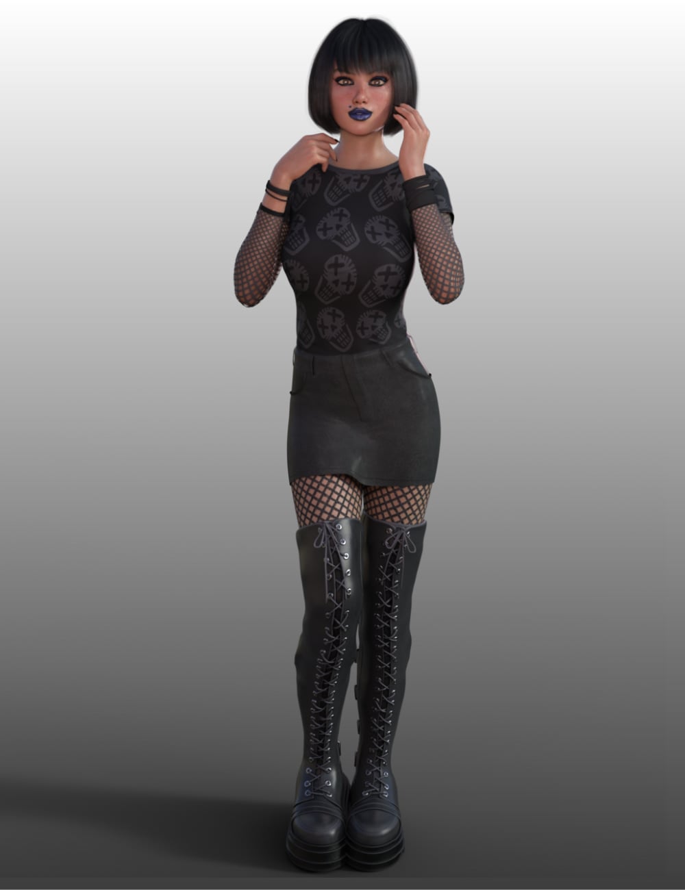 FG Goth Style Outfit for Genesis 8 Female | Daz 3D