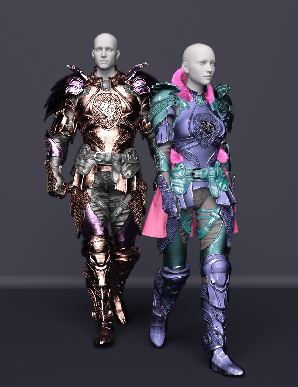 dForce SPR Iron Hand Combat Suit and Pose for Genesis 8.1 and 9 | Daz 3D