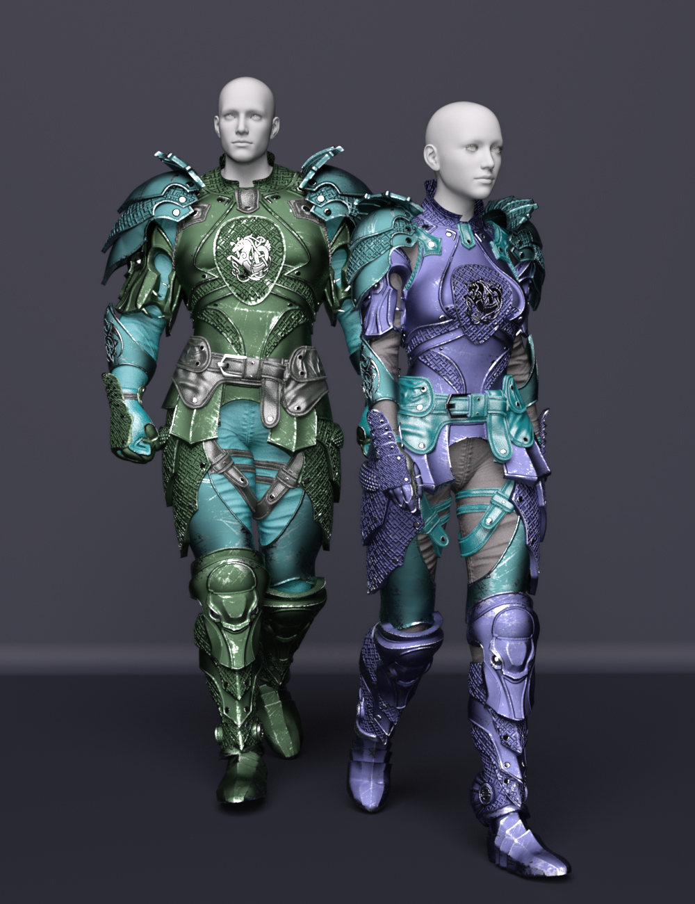 dForce SPR Iron Hand Combat Suit and Pose for Genesis 8.1 and 9 | Daz 3D