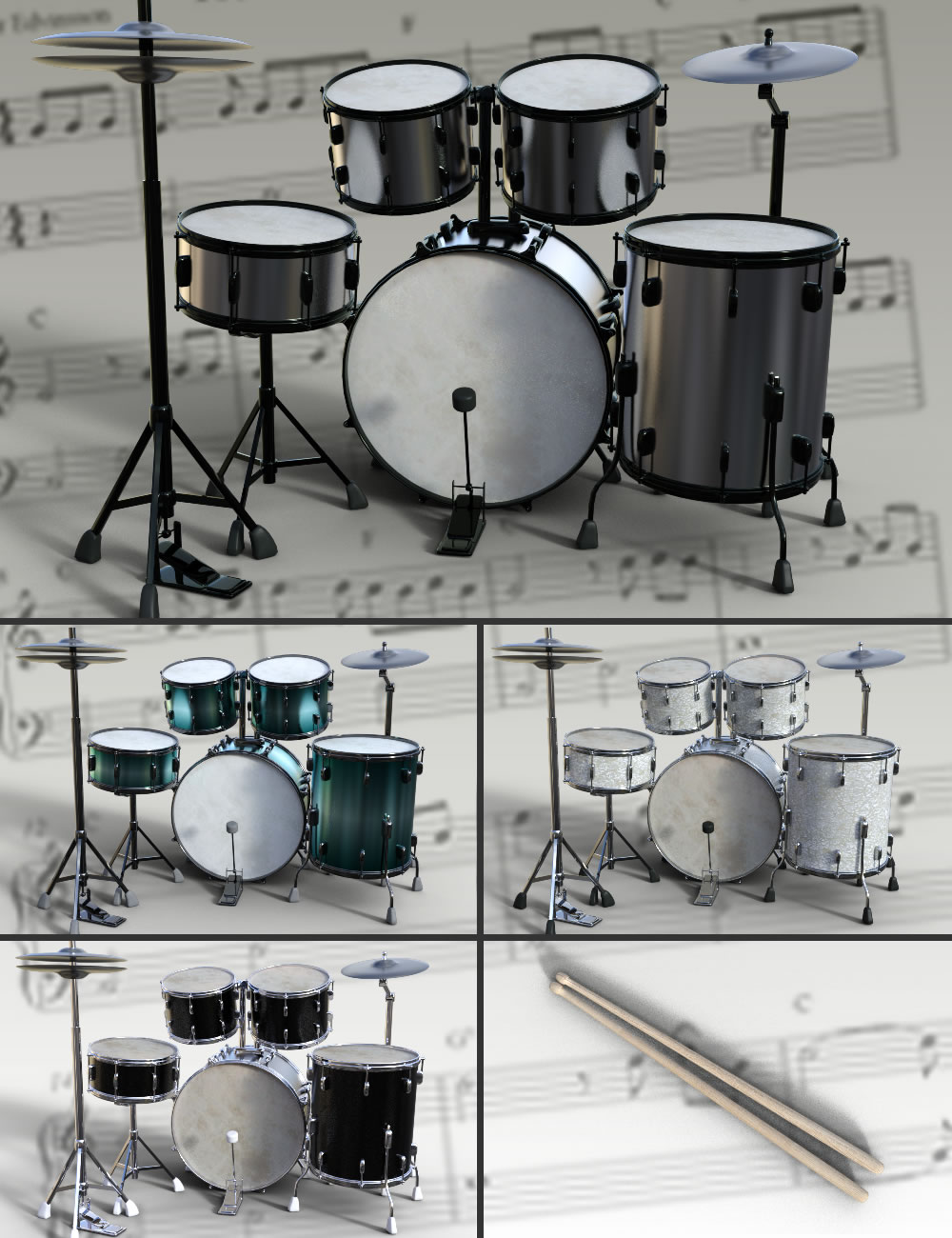 Hobby Props Music | Daz 3D