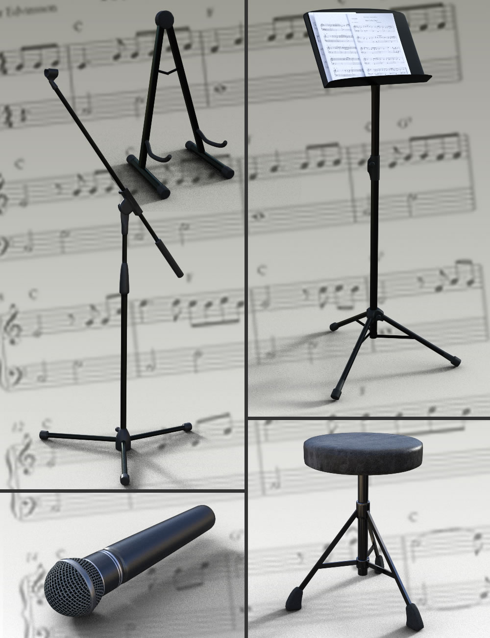 Hobby Props Music | Daz 3D