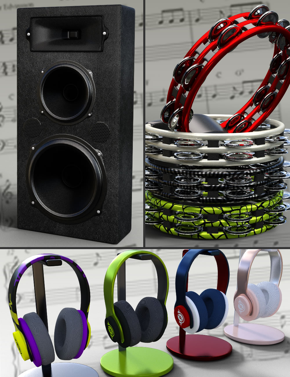 Hobby Props Music | Daz 3D