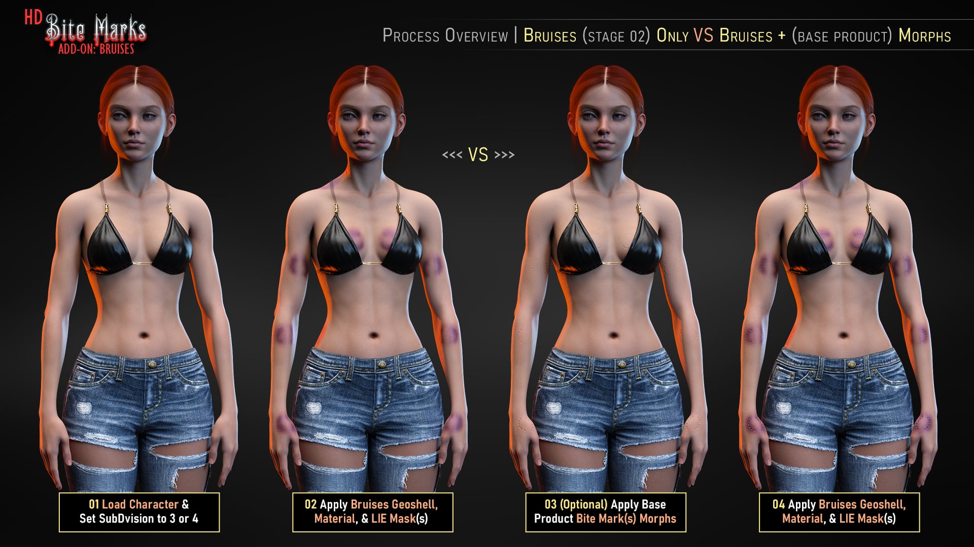 HD Bite Marks Bundle for Genesis 8 and 8.1 Female | Daz 3D