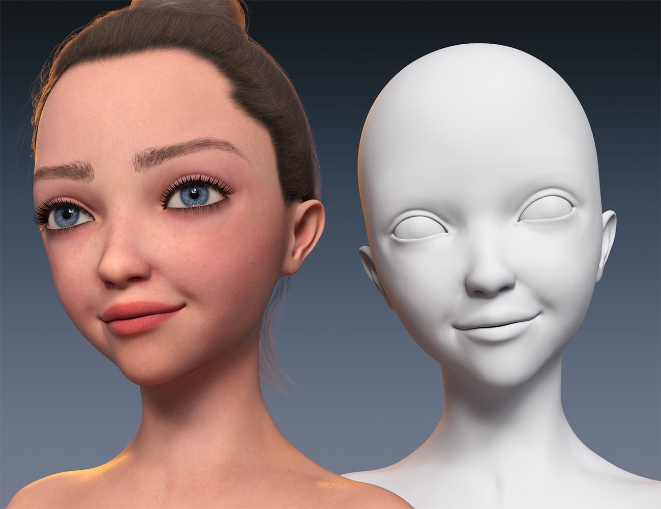 Head Shapes and Makeup for Pixie 9 | Daz 3D