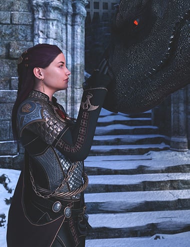 dForce Dragon Rider Royal Add-On for Dragon Rider Outfit | Daz 3D